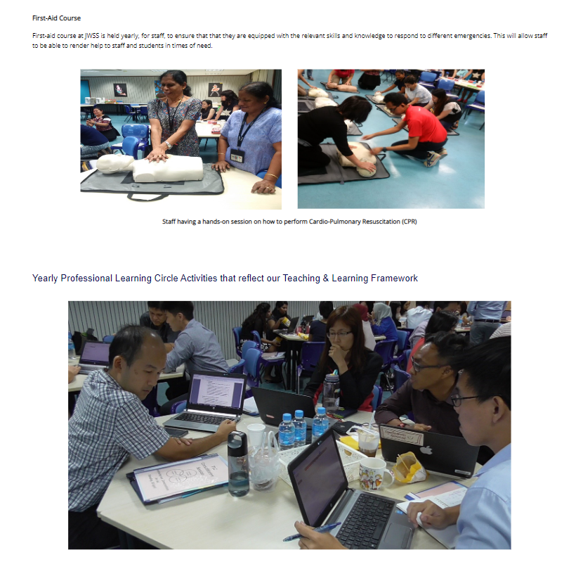 Teaching n Learning at JWSS